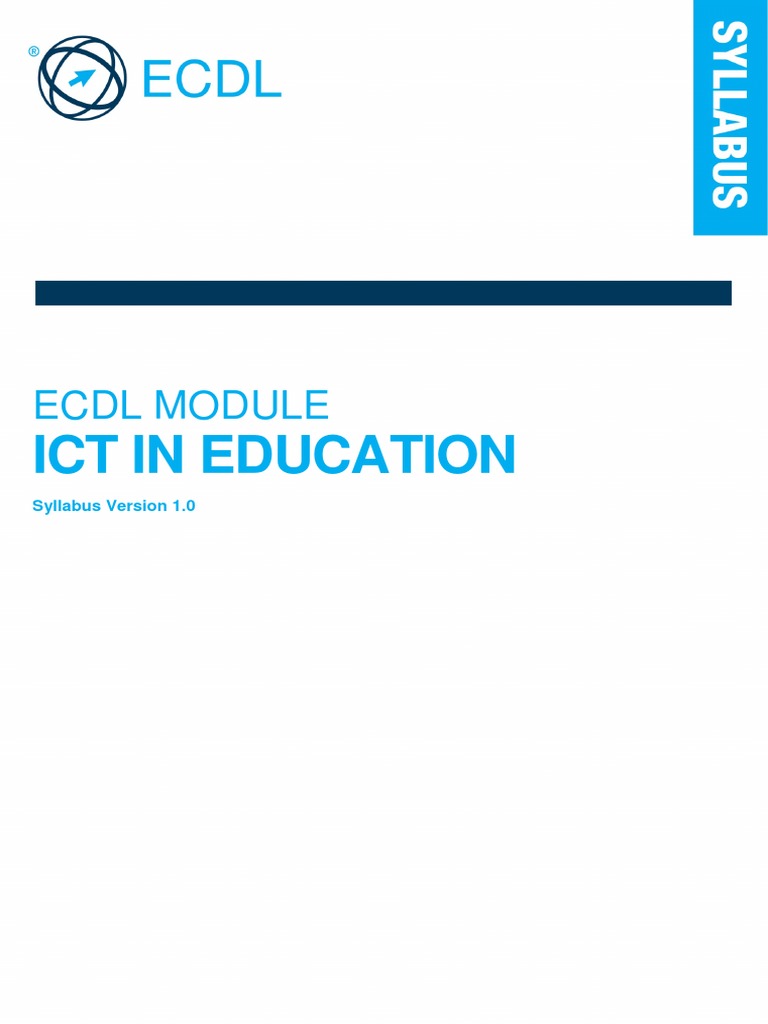 Icdl Ict in Education Syllabus 1.0 | PDF | Educational Technology ...