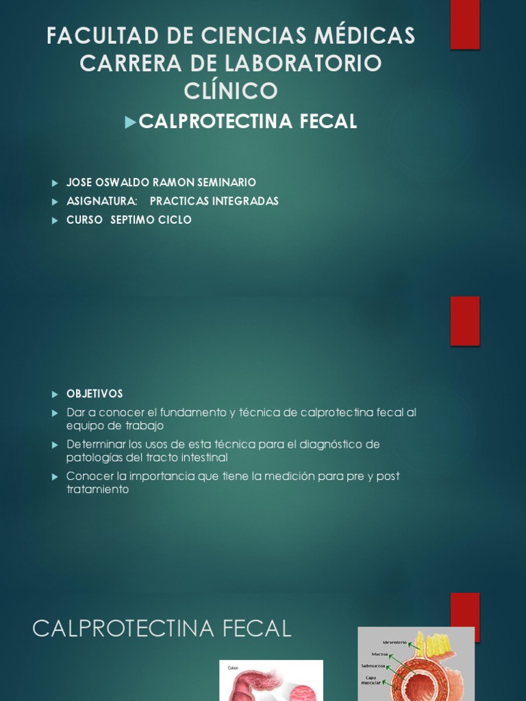 Calprotectina Presentacion | PDF | Cáncer colonrectal | Heces