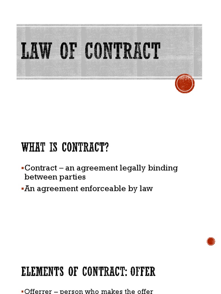 Law of Contract | Offer And Acceptance | Contract Law