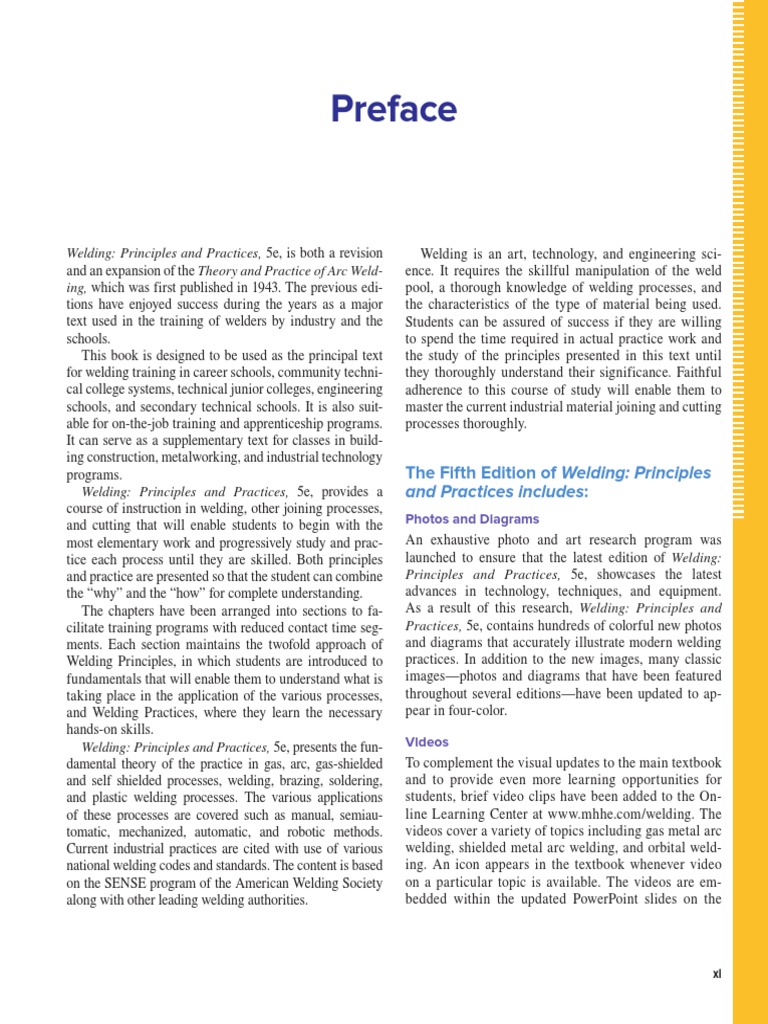 Preface: The Fifth Edition of Welding: Principles and Practices ...