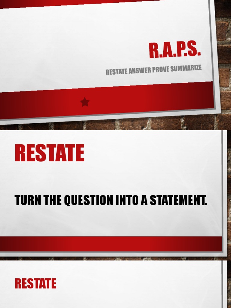 R.A.P.S. Writing Strategy | PDF