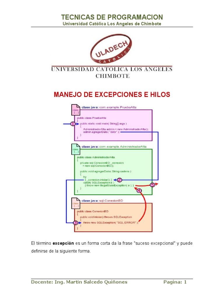 Manejo de Excepciones en Java | PDF | Java (lenguaje de programación) | Programa de computadora