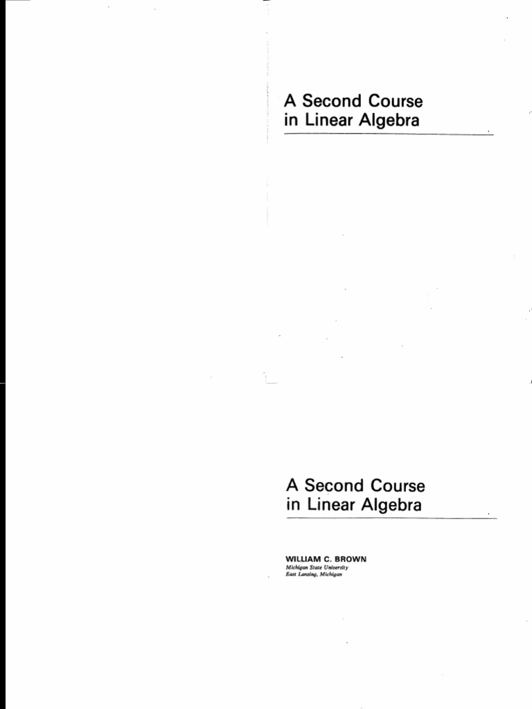 Second Course in Linear Algebra | PDF | Basis (Linear Algebra) | Linear ...