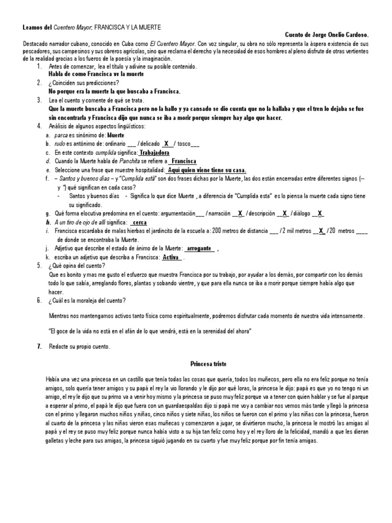 Francisca y La Muerte | PDF | Cuentos | Naturaleza