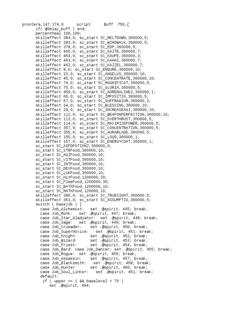 Ragnarok Online Buff Script | PDF | Computing