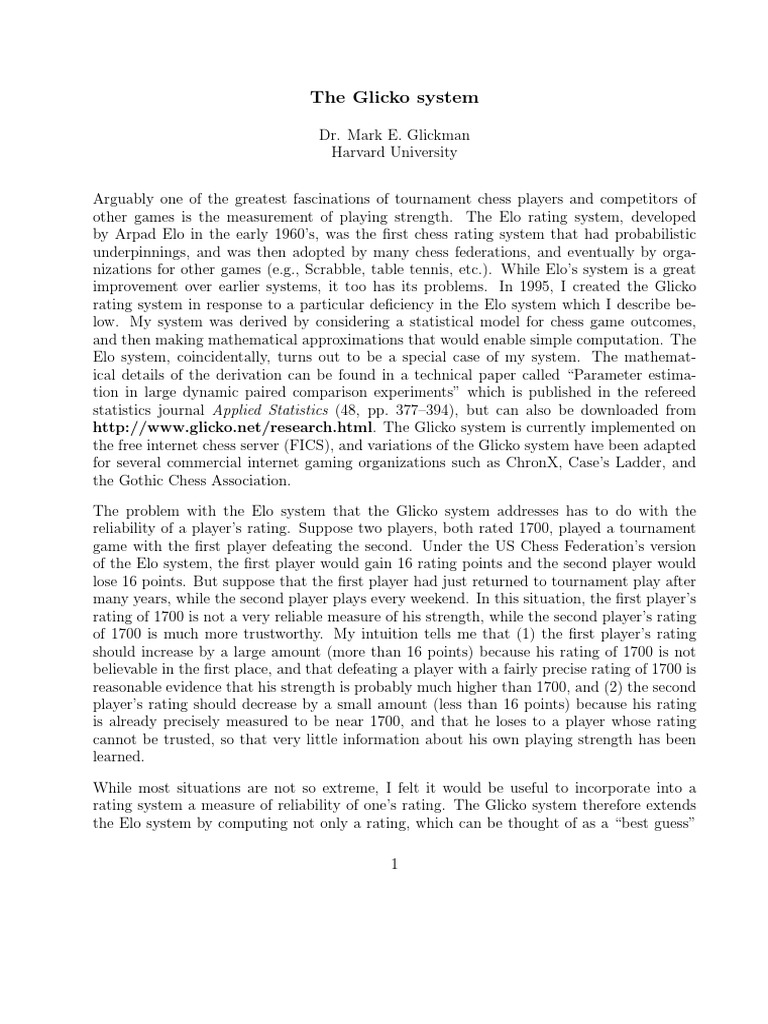 Glicko Rating System Explained | PDF | Confidence Interval | Statistics