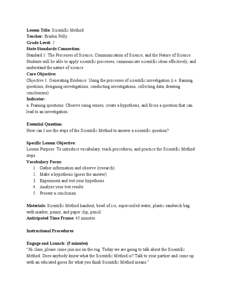 Scientific Method 2nd Grade 2 1 | PDF | Scientific Method | Experiment
