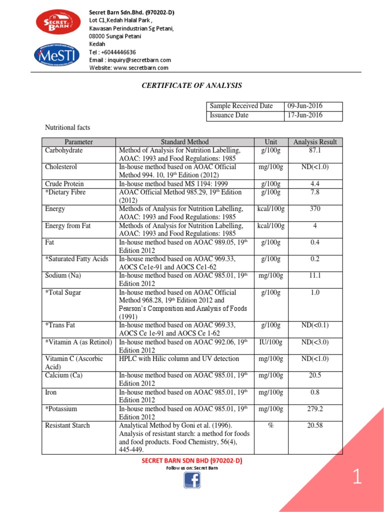 Nutritional Facts Banana Powder | PDF | Nutrition Facts Label | Fat