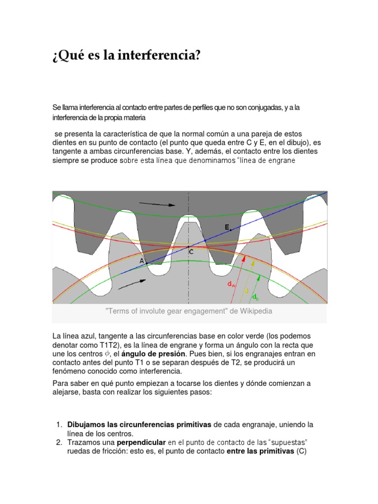 Qué Es La Interferencia | PDF | Engranaje | Enseñanza de matemática