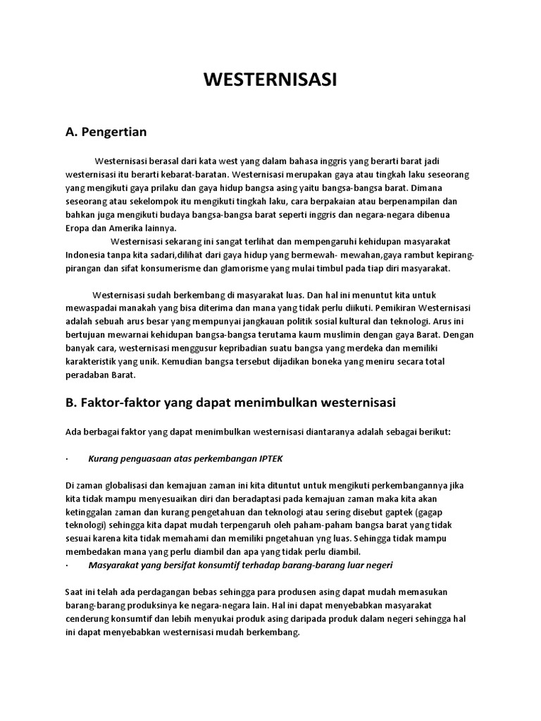 WESTERNISASI | PDF