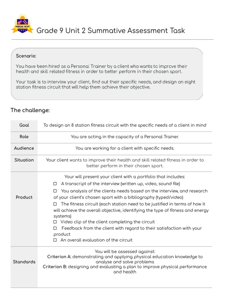 g9 Phe Summative Assessment Task | PDF | Knowledge | Evaluation