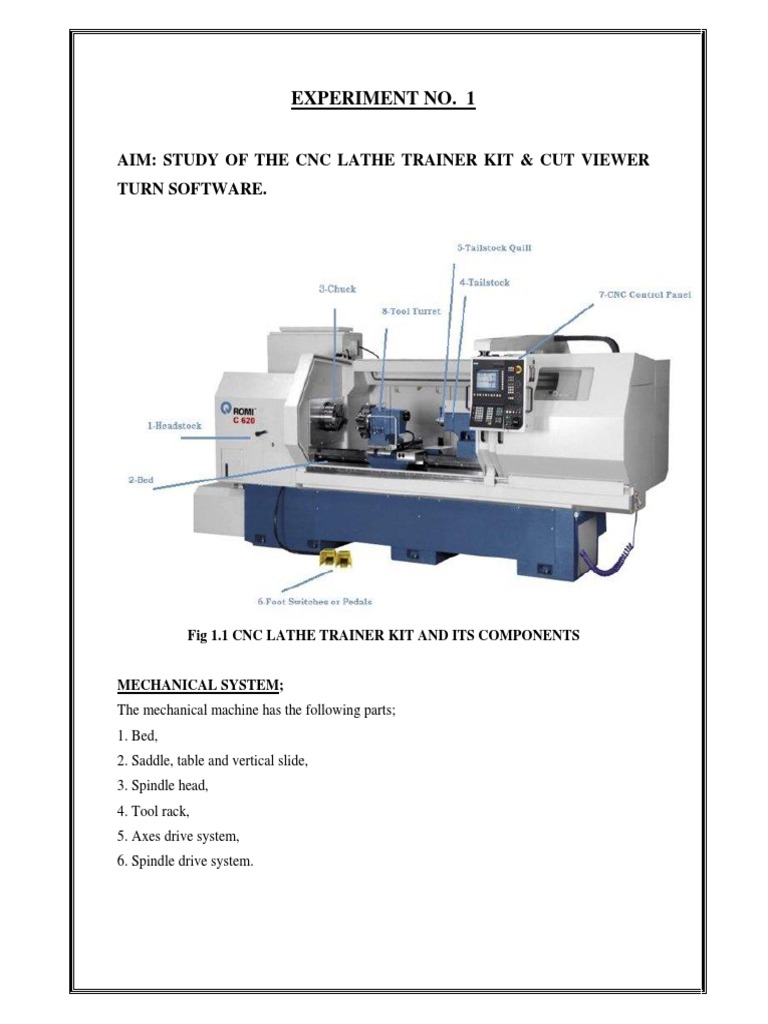 Experiment No. 1: Aim: Study of The CNC Lathe Trainer Kit & Cut Viewer ...