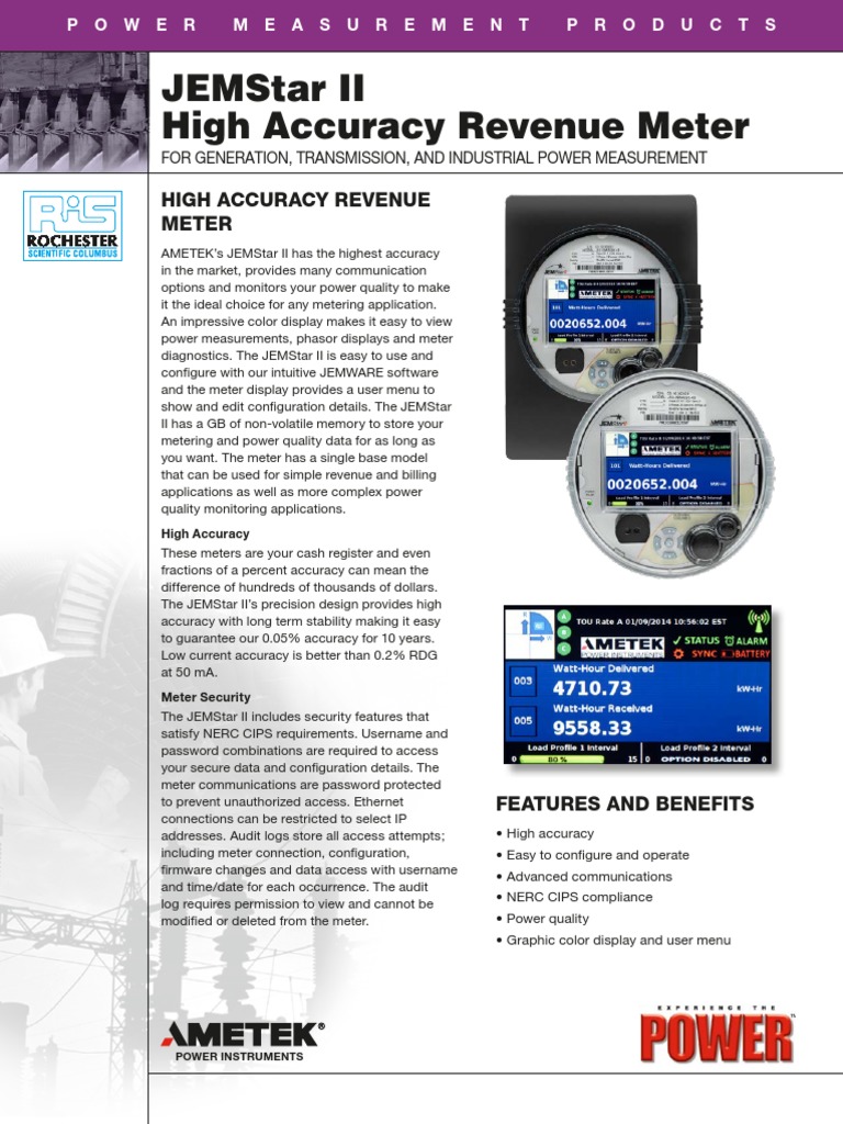 Jemstar II High Accuracy Revenue Meter 5-11 | PDF | Electronic ...