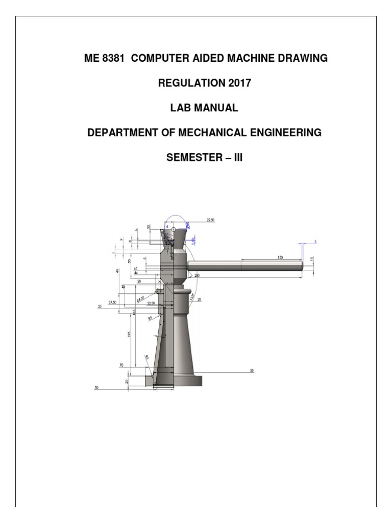 Me 8381 Computer Aided Machine Drawing III Sem (3) | Computer Aided ...
