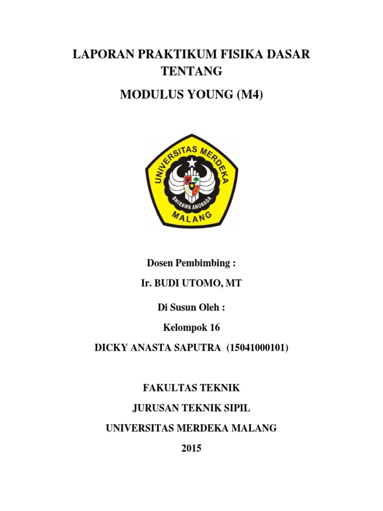 Laporan Praktikum Fisika MODULUS YOUNG (M4) | PDF