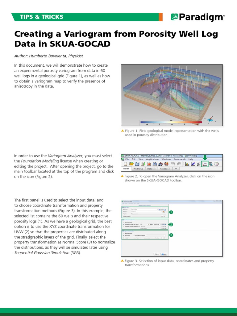 Creating A Variogram From Porosity Well Log Data in SKUA-GOCAD | PDF | Scientific Modeling ...