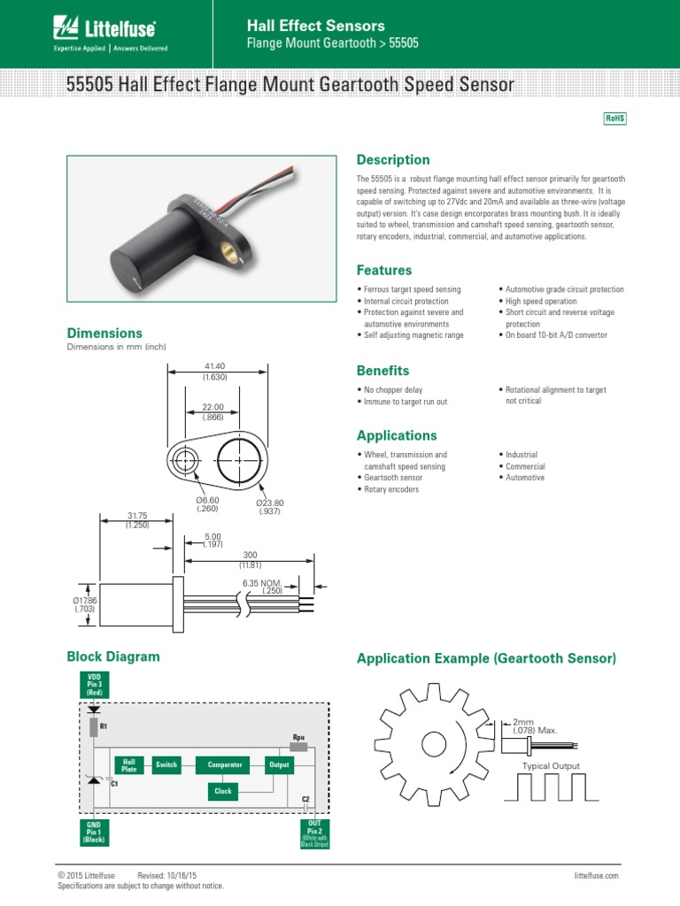 Littelfuse Hall Effect Sensors 55505 | PDF | Electrical Equipment ...