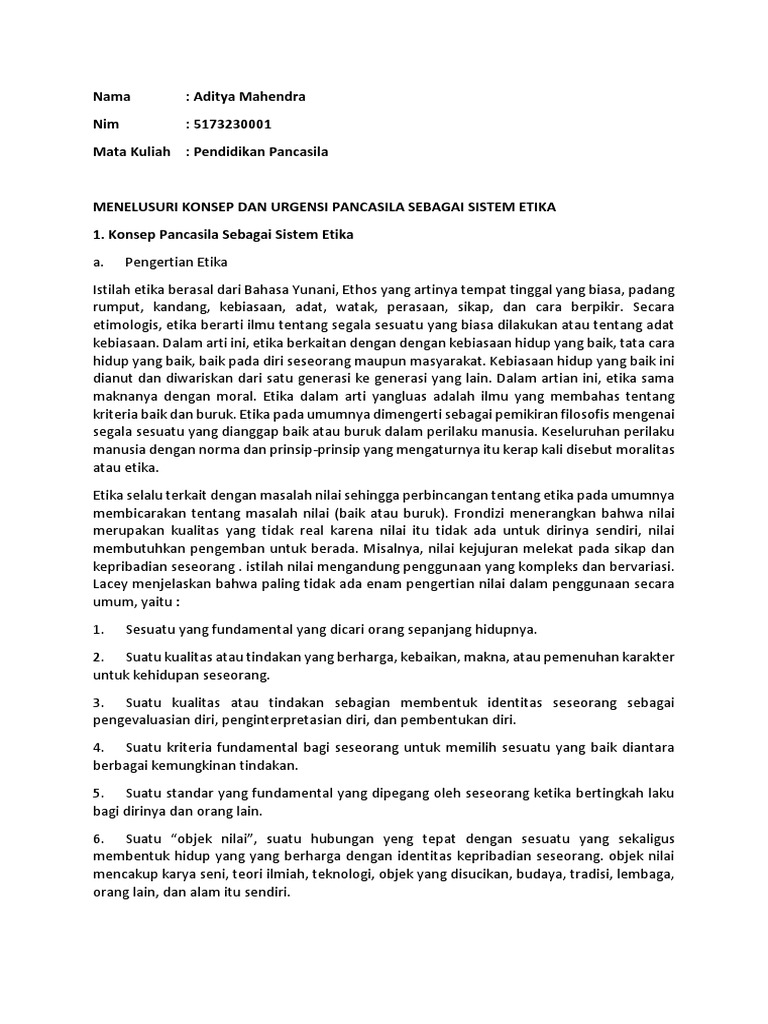 Ringkasan Bab 6 Pancasila | PDF