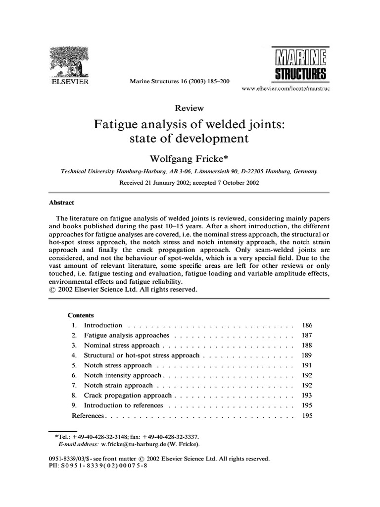 Welded Joint Fatigue Analysis Review | PDF | Fracture Mechanics ...