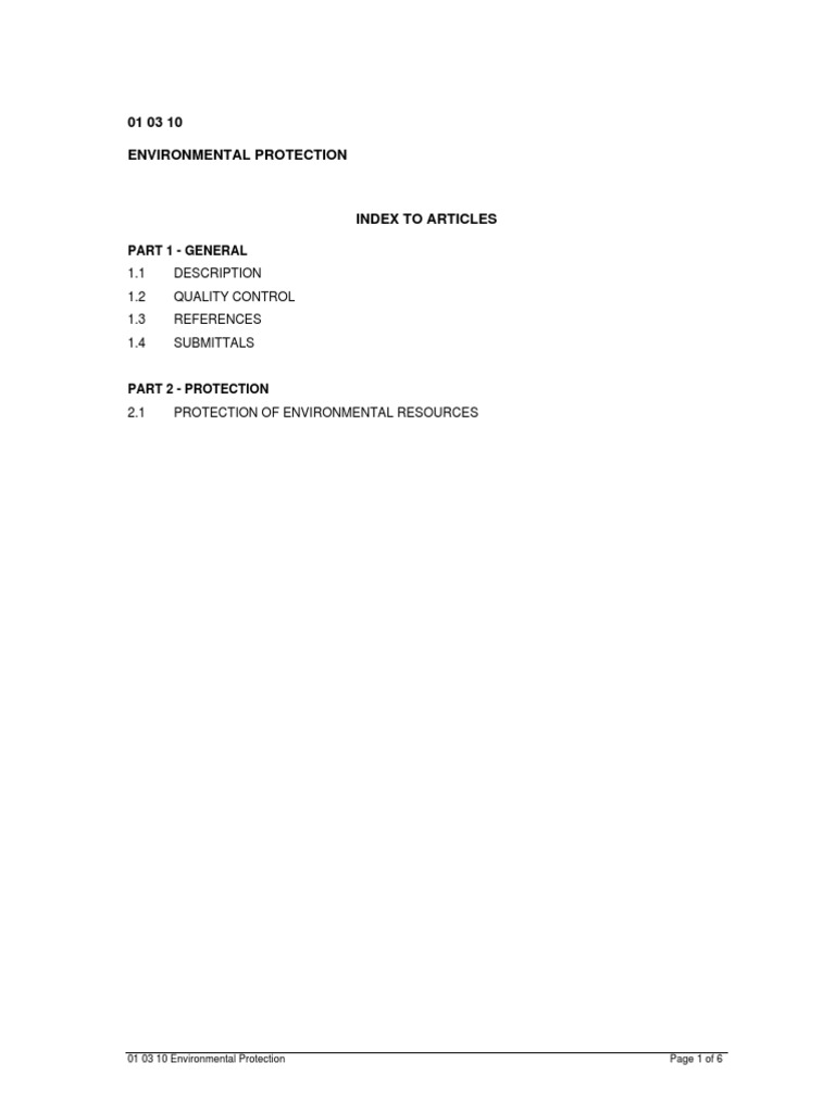 01 03 10 Environmental Protection | PDF | Surface Runoff | Waste