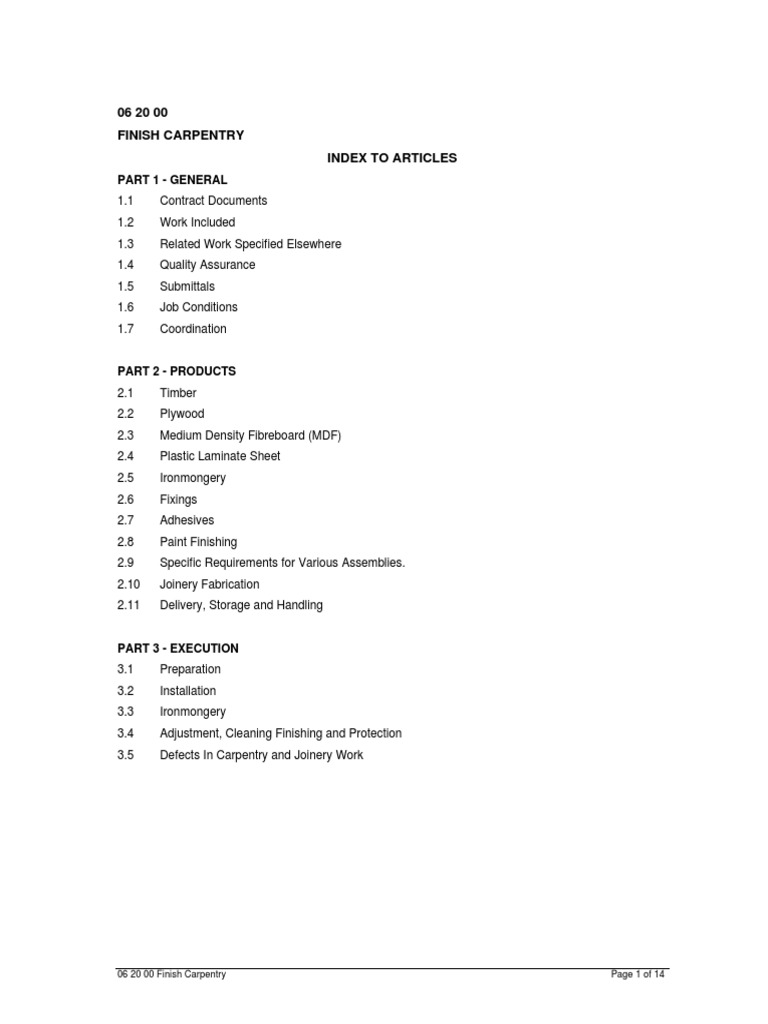 Types of Finish Carpentry Work | PDF | Lumber | Plywood