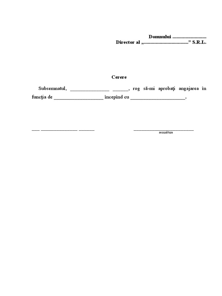 Cerere de Angajare | PDF