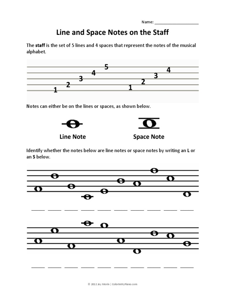 Notes of Stave Worksheets PDF | PDF | Clef | Musical Notation