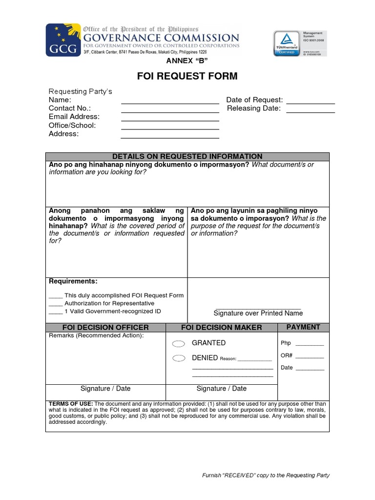 FOI Request Form | PDF