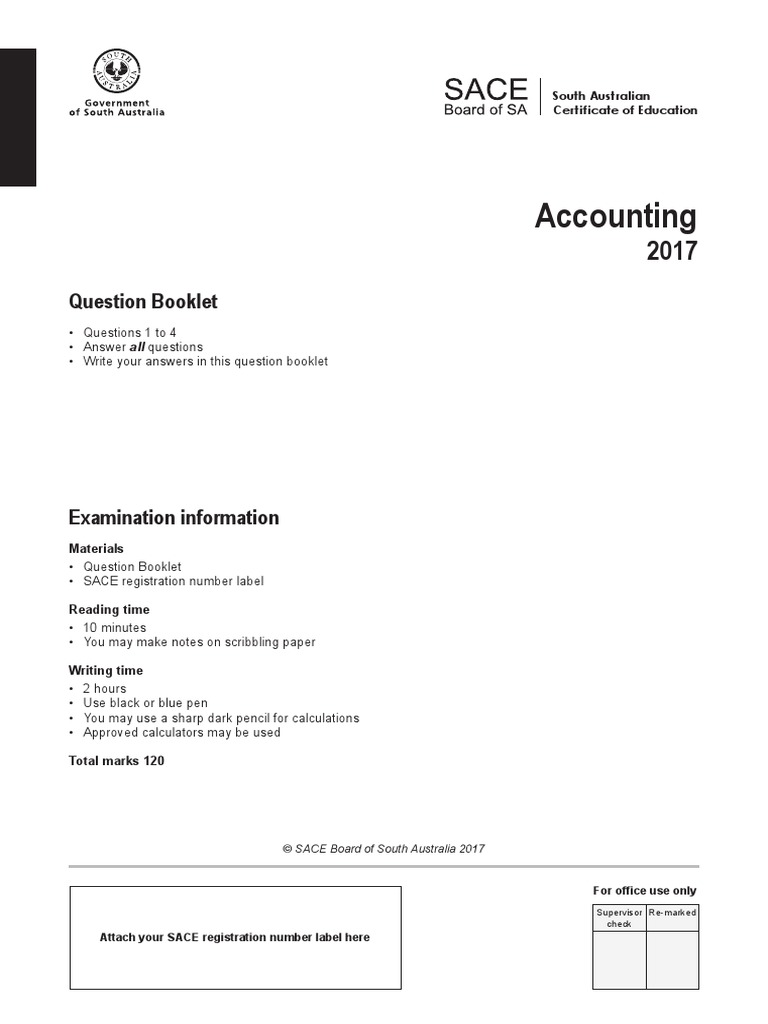 2017 Accounting Examination Paper | PDF | Debits And Credits | Expense