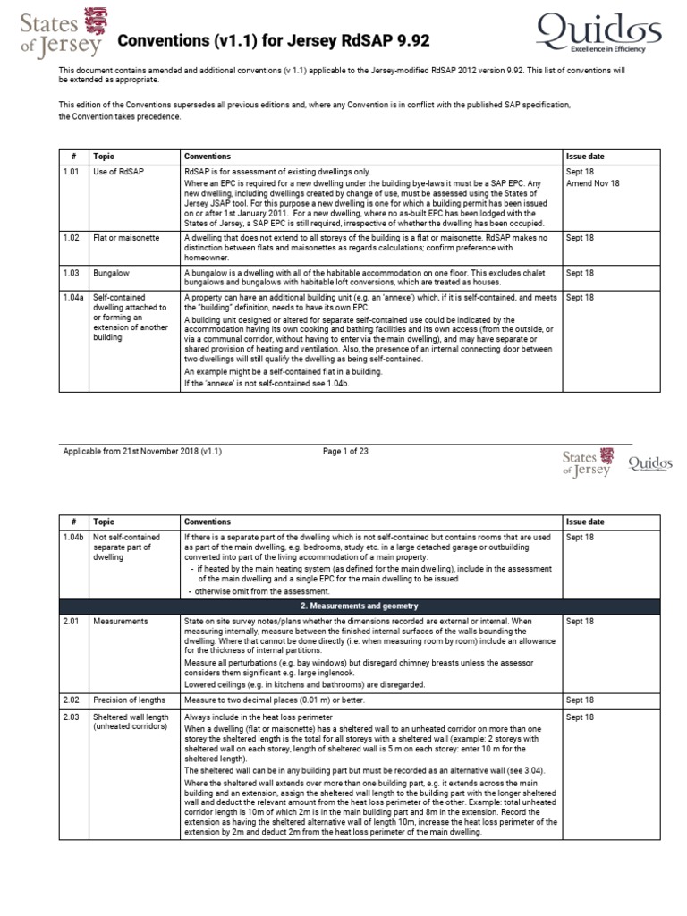 JRdSAP Conventions v1.1 | PDF | Window | Hvac