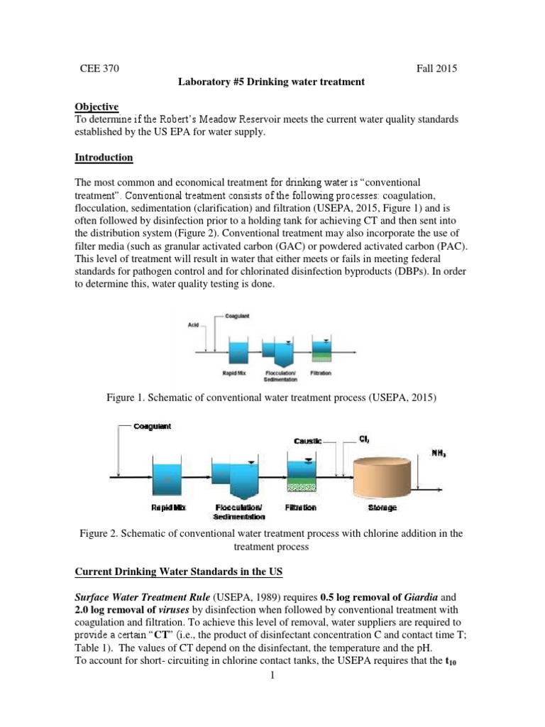 Lab 5 Drinking Water Treatment PDF | PDF | Water Purification | Absorbance
