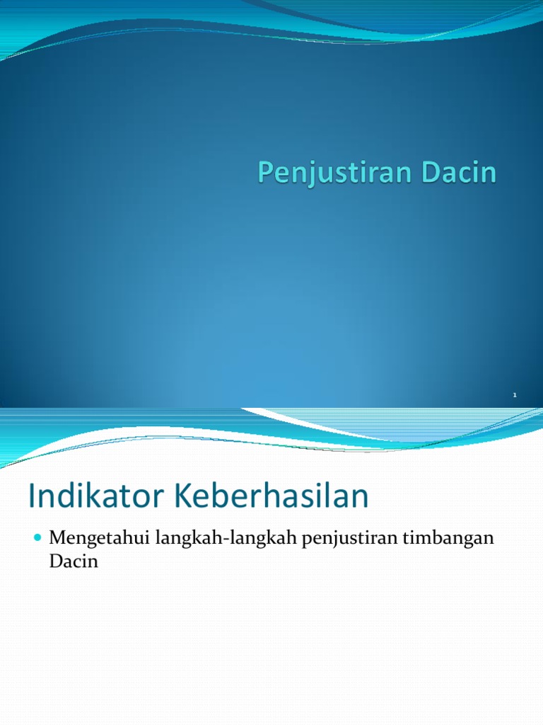 Penjustiran Timbangan Dacin | PDF
