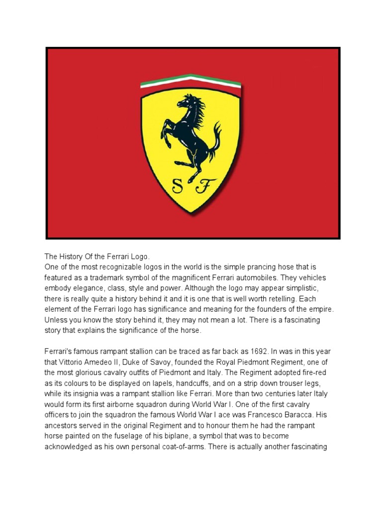 The History of The Ferrari Logo | PDF | Ferrari | Motorsport