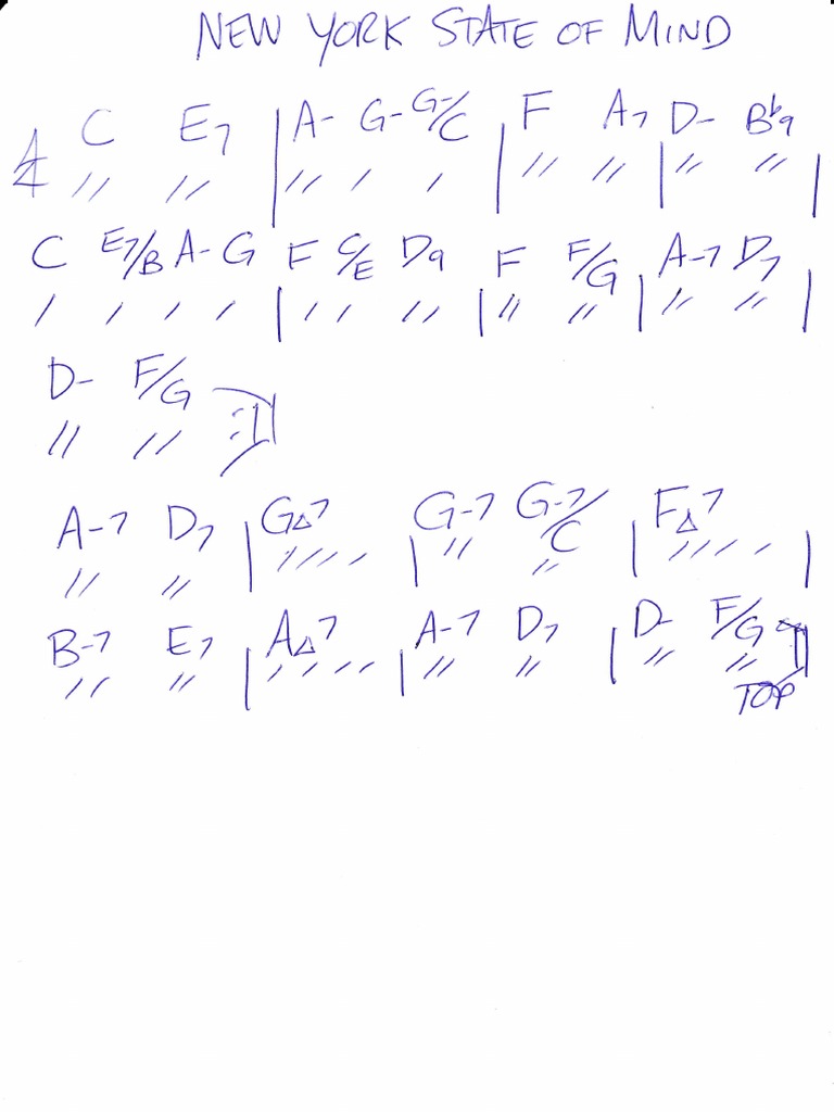 NY State of Mind Chord Chart | PDF