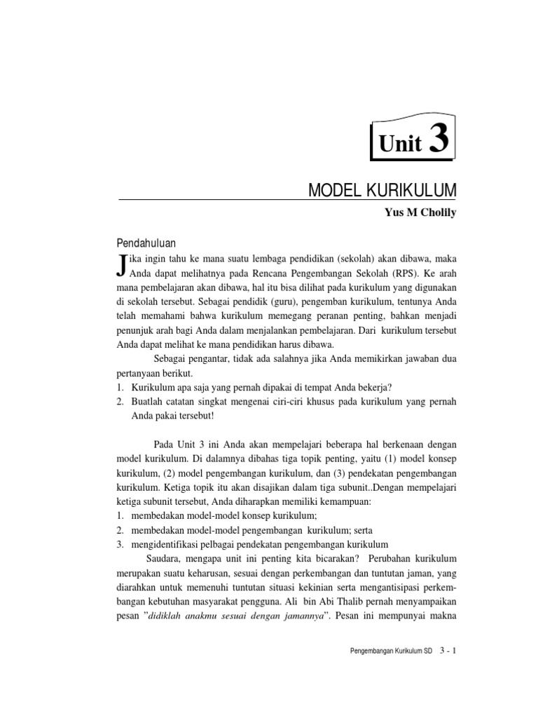 Model Kurikulum | PDF