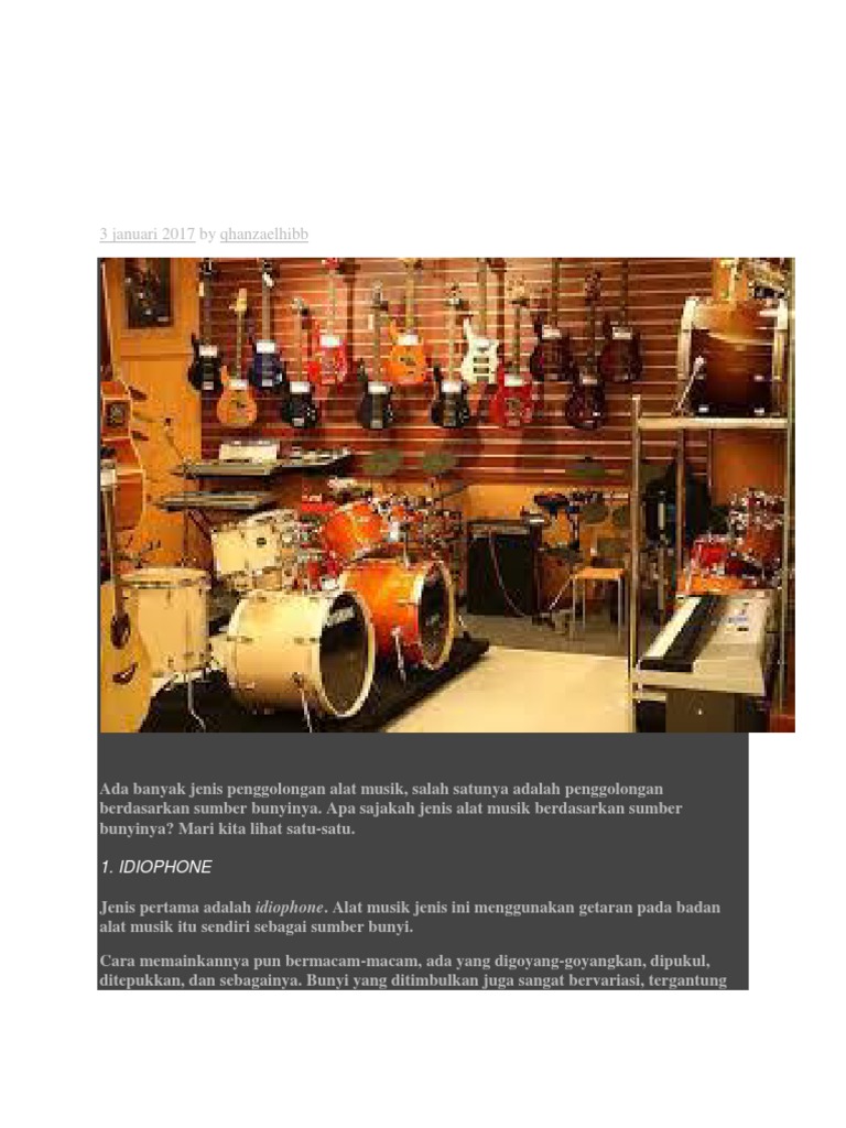 Alat Musik Berdasarkan Sumber Bunyinya | PDF