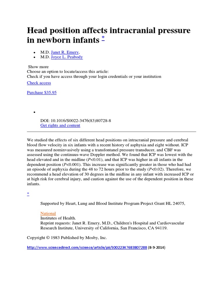 Intracranial Pressure With Positioning | PDF | Human Anatomy | Traumatology
