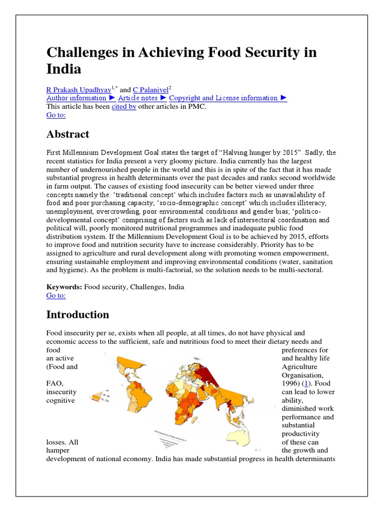 Copy (1) Challenges in Achieving Food Security in India | PDF | Food ...