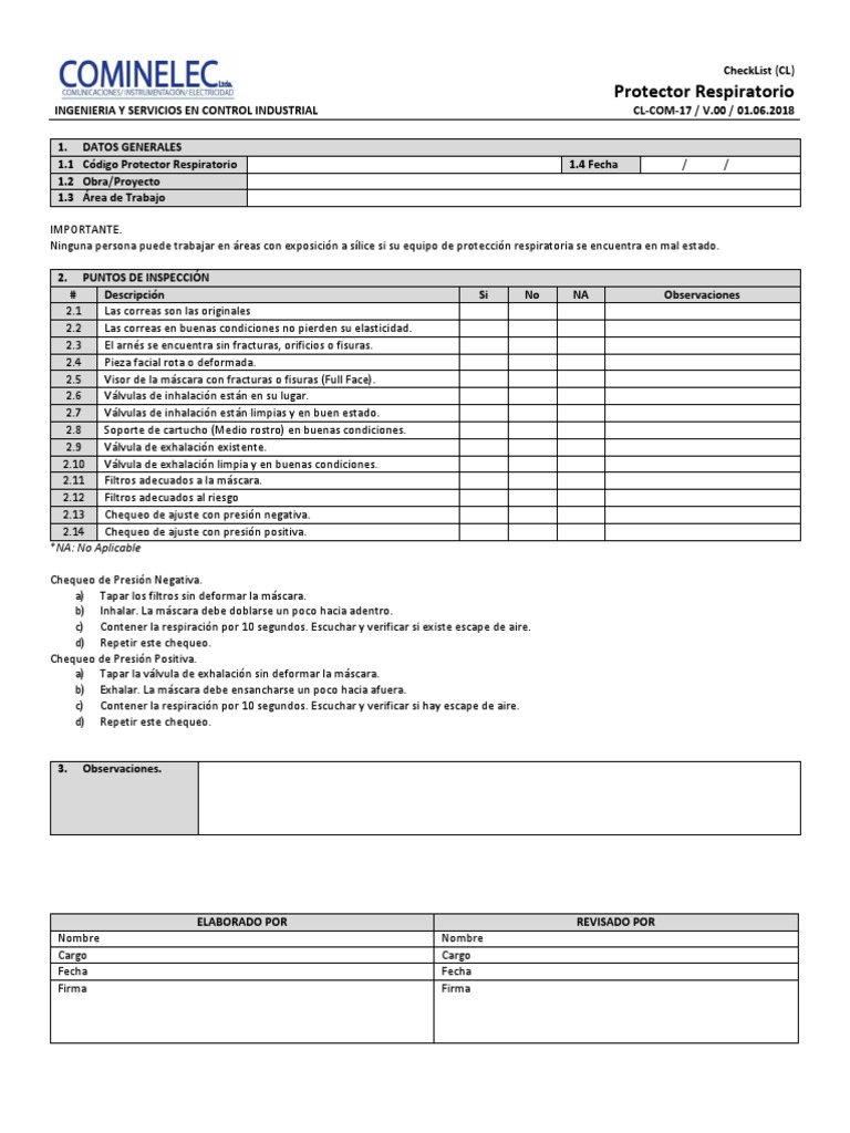 CheckList Protector Respiratorio | PDF | Naturaleza