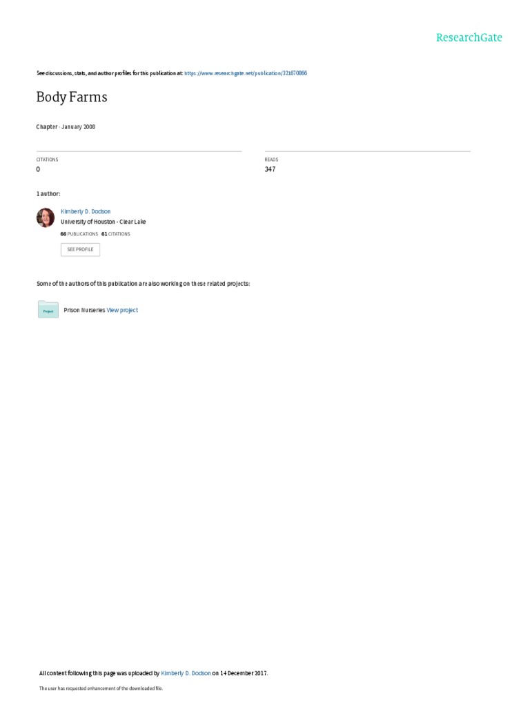 Body Farms | PDF | Forensics | Forensic Science