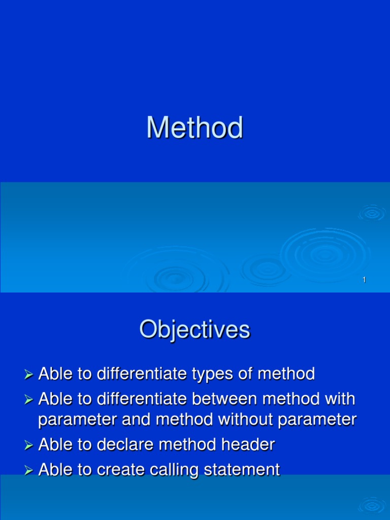 PCP Chapter 6 - Method | PDF | Parameter (Computer Programming) | Theoretical Computer Science