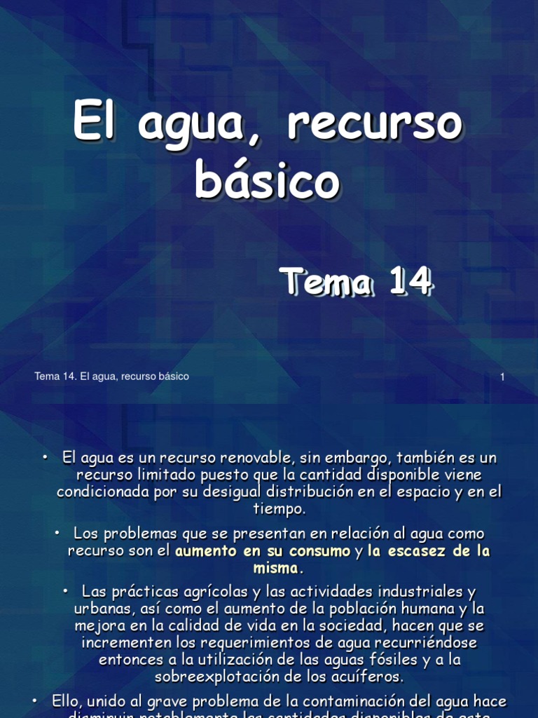 Agua, Recurso Natural | PDF | Desalinización | El ciclo del agua
