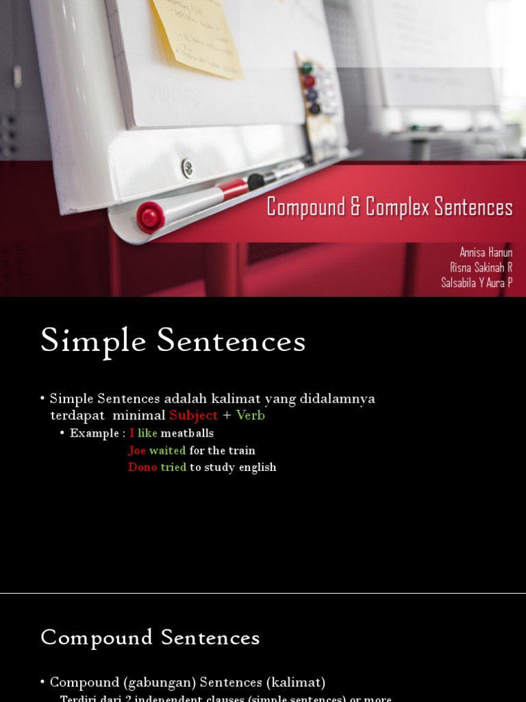 Compound & Complex Sentences | PDF | Language Arts & Discipline | Foreign Language Studies