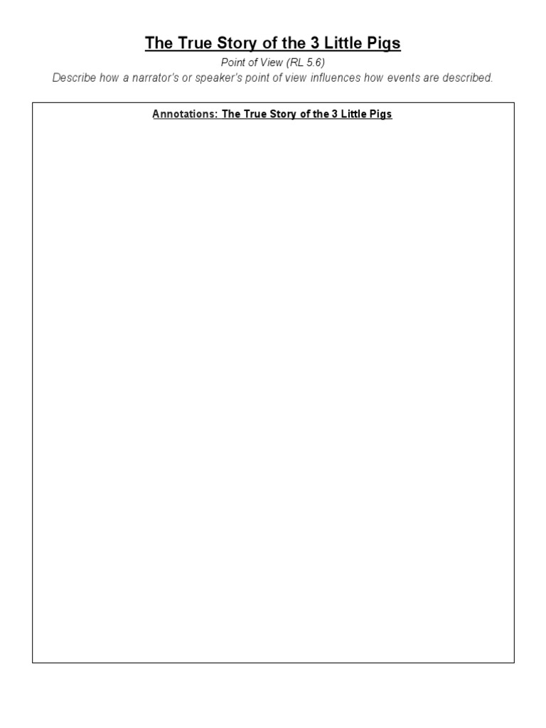 Point of View in The Three Little Pigs | PDF | Narration