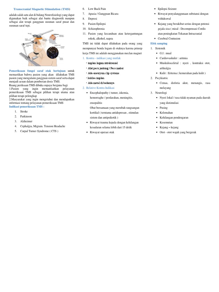 Transcranial Magnetic Stimulation (TMS): An Overview of Indications ...