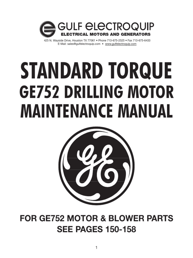 GE752 Drilling Motor Maintenance Manual | PDF | Transportation ...