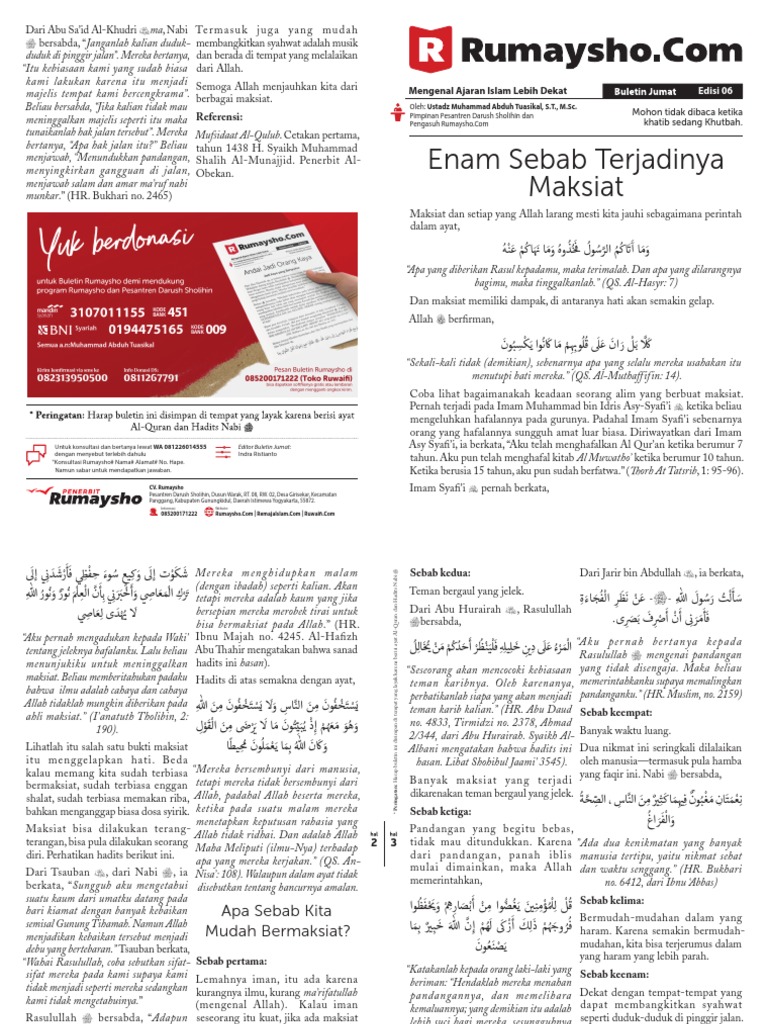 Buletin Jumat Rumaysho 6 | PDF