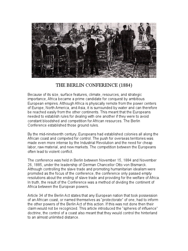 The Berlin Conference - Reading | PDF | Africa | Change