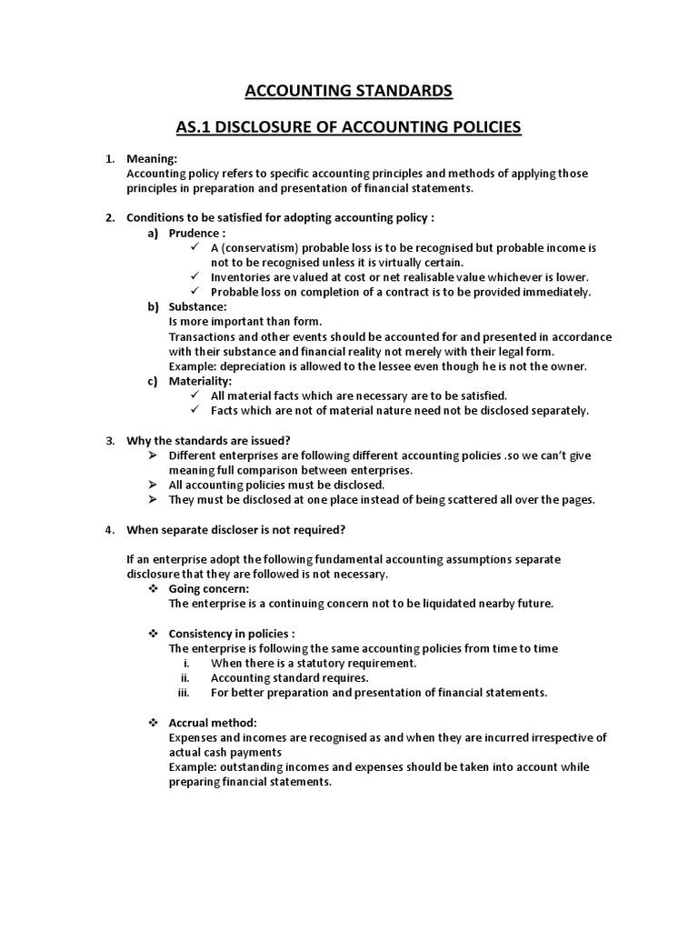 As-1 and As-2 Summary Notes | PDF | Inventory | Valuation (Finance)