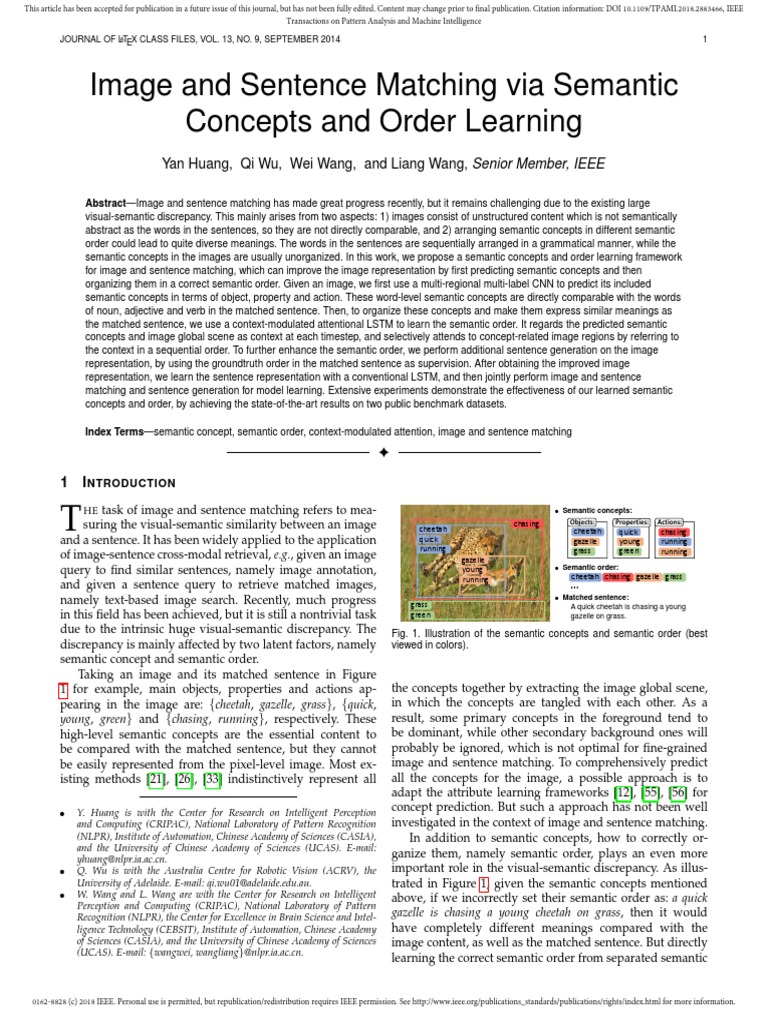 Image and Sentence Matching Via Semantic Concepts and Order Learning ...